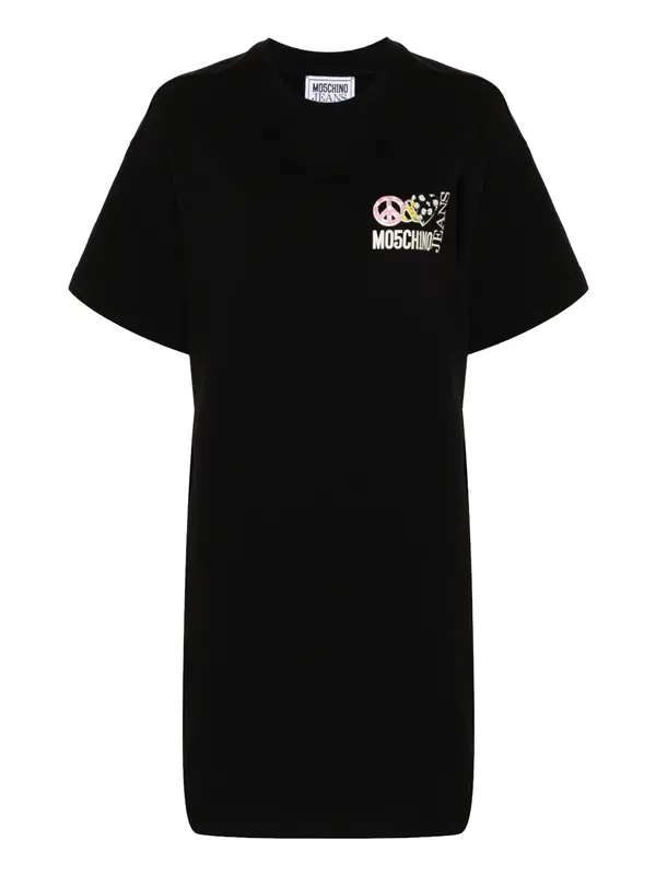 Moschino Logo-print T-shirt Dress - Black