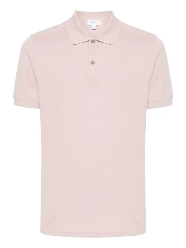 Sunspel Short-sleeve Cotton Polo Shirt - Pink