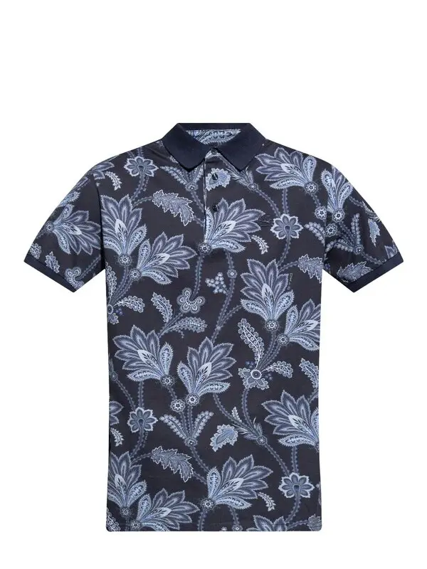 Etro Botanical-print Cotton Shirt - Blue