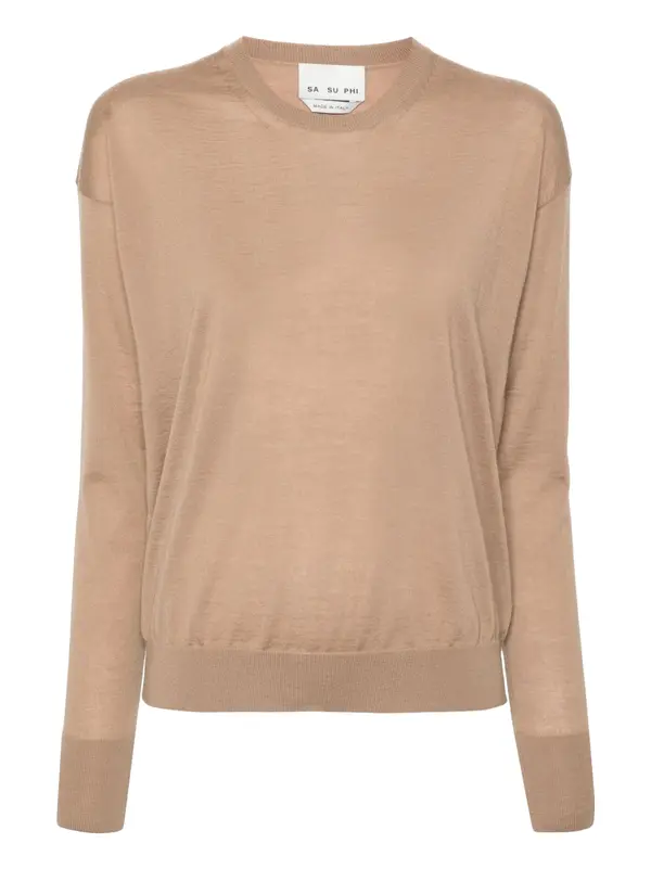 SA SU PHI Crew-neck Cashmere Jumper - Brown