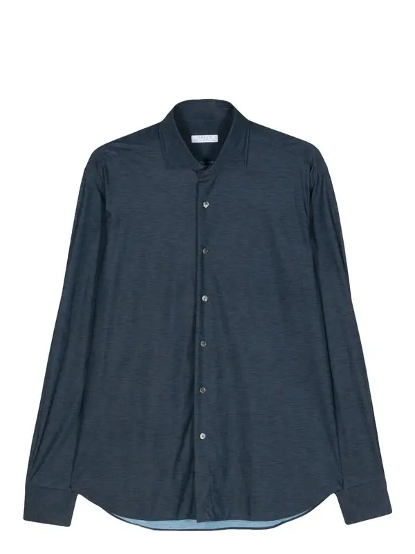 ORIAN Long-sleeves Mélange Shirt - Blue