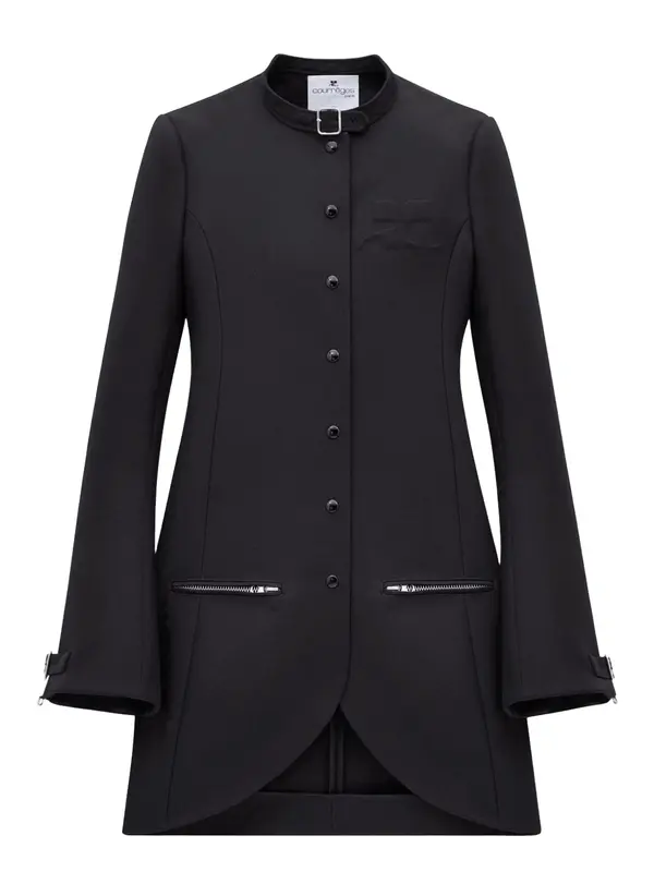 COURREGES Ellipse Single-breasted Coat - Black