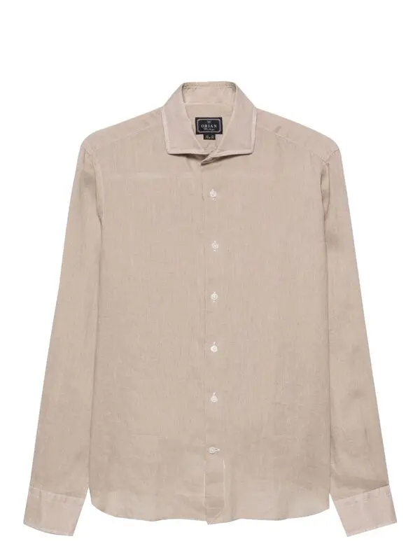 ORIAN Long-sleeve Linen Shirt - Neutrals