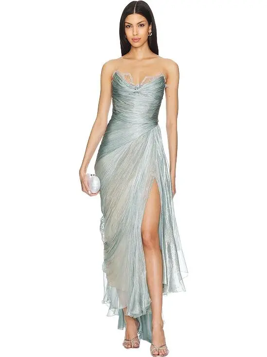 MARIA LUCIA HOHAN X Jolie Gown In Grey - Baby Blue