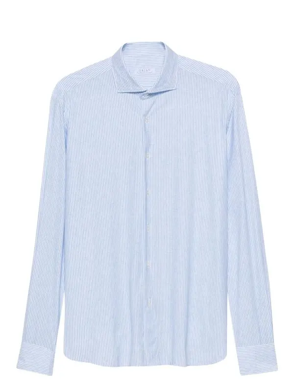 ORIAN Striped Stretch Shirt - Blue