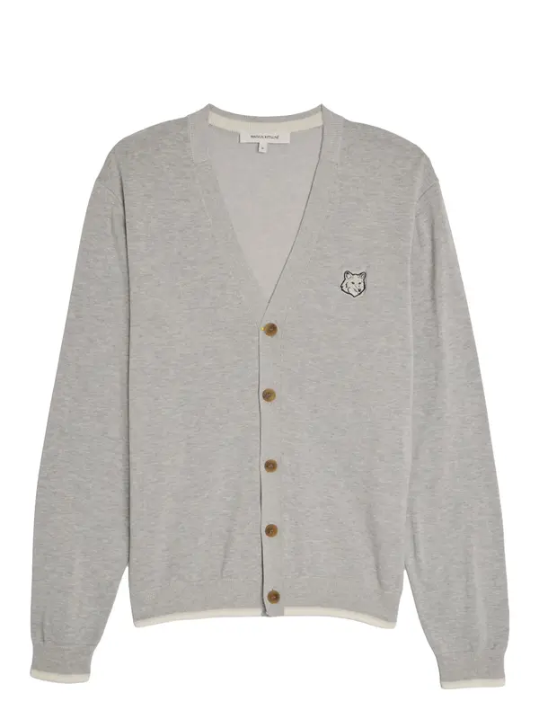 Maison Kitsuné Fox Head Cotton Cardigan - Grey