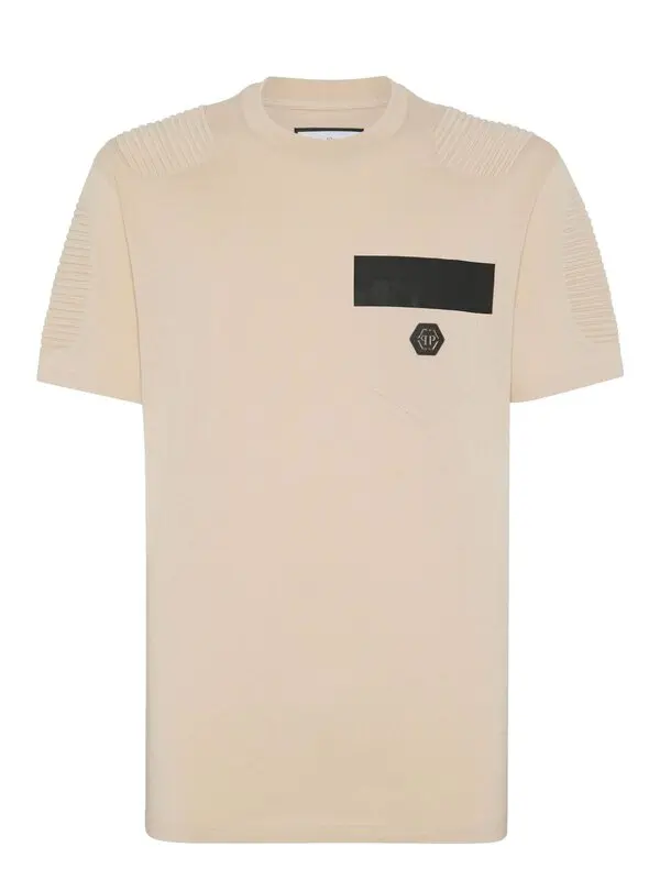 Philipp Plein Logo-appliqué Cotton T-shirt - Neutrals