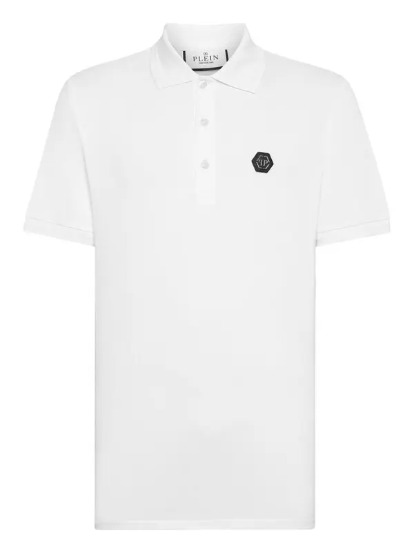 Philipp Plein Skull-print Cotton Polo Shirt - White