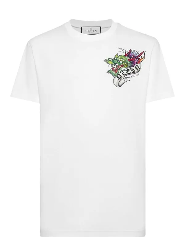 Philipp Plein Tattoo-print Cotton T-shirt - White
