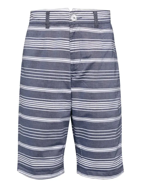 PRIVATE STOCK LABS Reign Striped Cotton Shorts - Blue