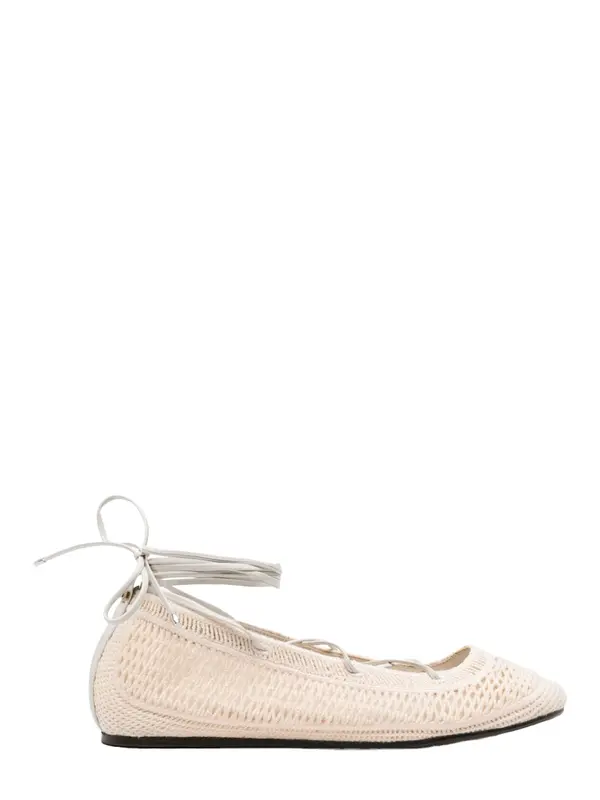 Isabel Marant Belna Lace-up Ballerina Shoes - Neutrals