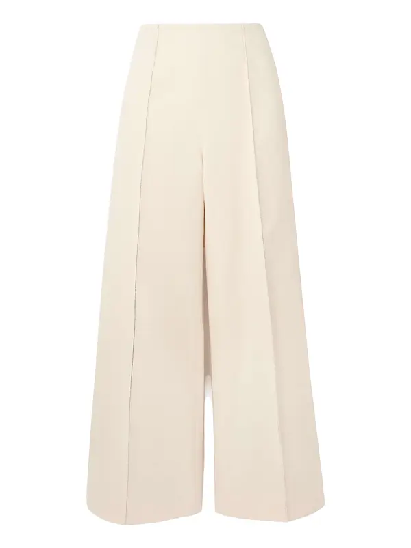EMILIA WICKSTEAD Daffy Cotton-blend Canvas Wide-leg Trousers - Ivory