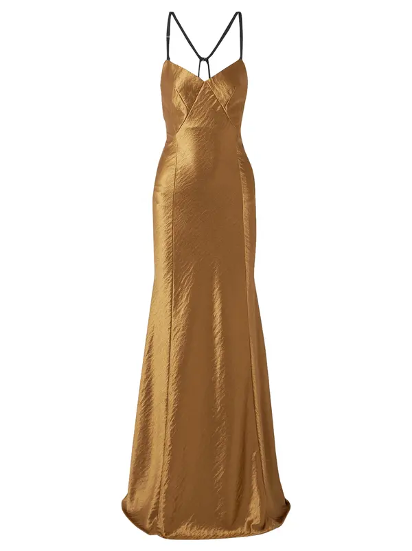 JASON WU Paneled Hammered-satin Gown - Gold