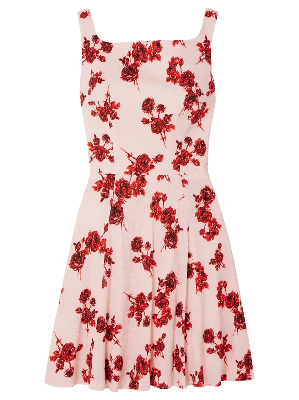 EMILIA WICKSTEAD Panna Floral-print Cotton-blend Crepon Mini Dress - Pink