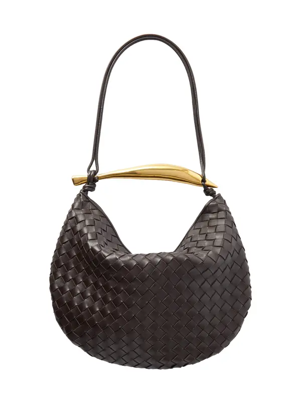 Bottega Veneta Sardine Intrecciato Leather Shoulder Bag - Brown