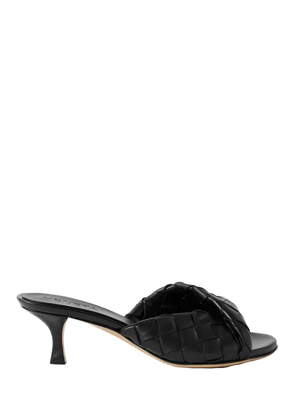 Bottega Veneta Blink Twisted Intrecciato Leather Mules - Black