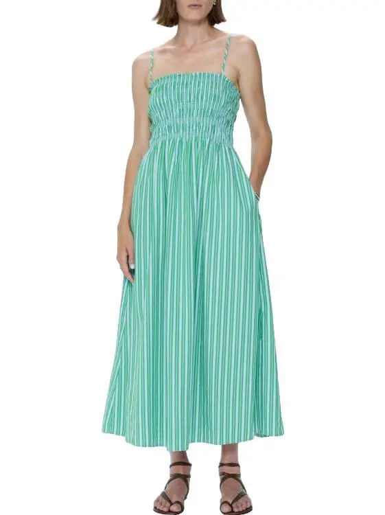 PISTOLA Bianca Maxi Sundress - Green Blue Stripe