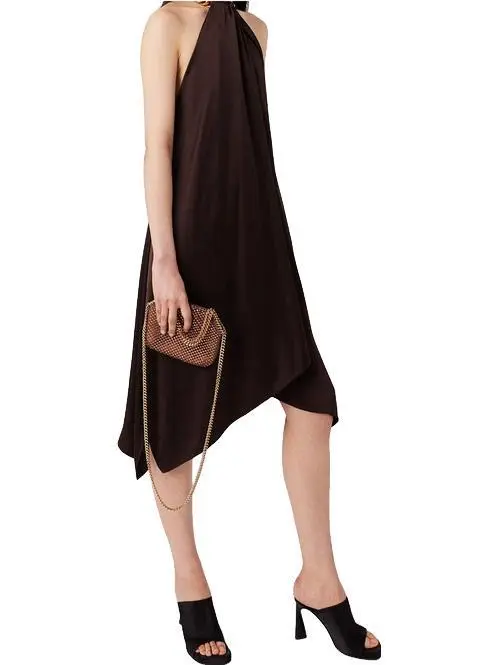 Stella McCartney Chain Halterneck Midi Dress - Brown