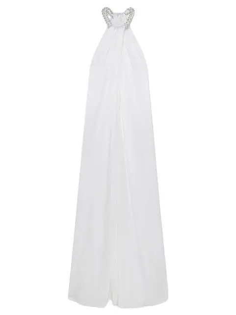 Stella McCartney Crystal Embellished Halterneck Maxi Dress - White