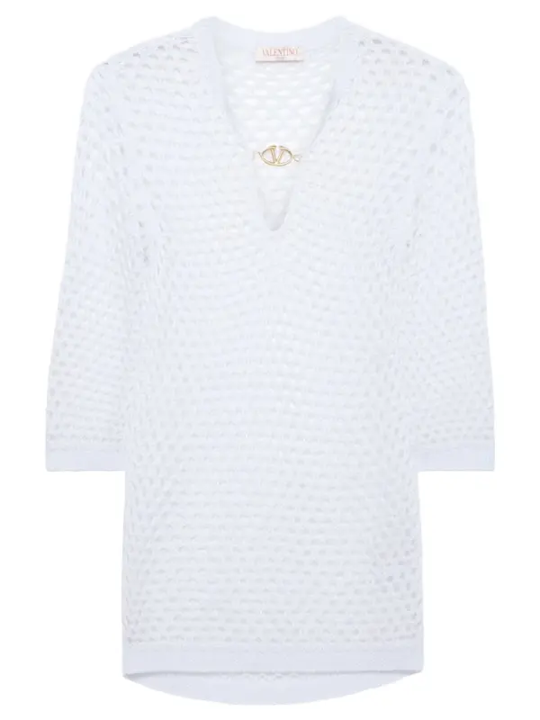 Valentino Garavani Fishnet Beach Dress - White