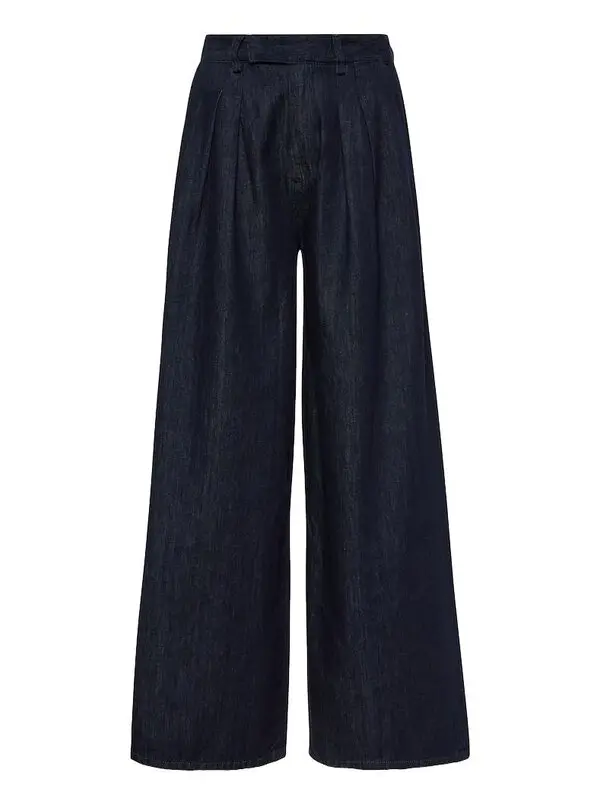 THE FRANKIE SHOP Nolan High-rise Wide-leg Jeans - Blue