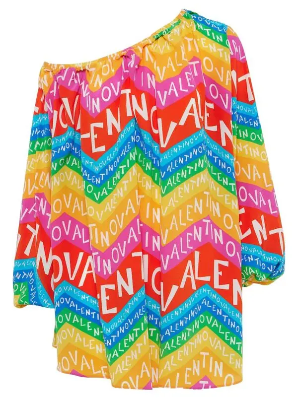 Valentino Garavani Chevron 24 Silk Minidress - Multicoloured
