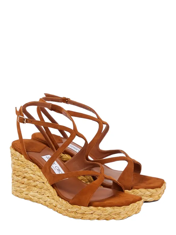 JIMMY CHOO Ayla Espadrille Wedges - Brown