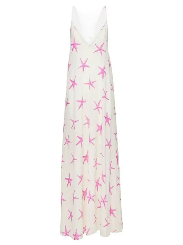 Valentino Garavani Printed Silk Gown - White