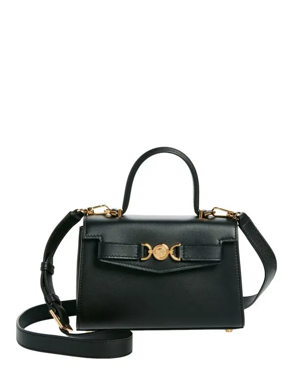 Versace Medusa Top Handle Bag - Black-versace Gold