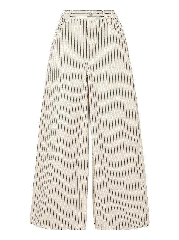 THE FRANKIE SHOP Sasha Striped Wide-leg Jeans - Cream