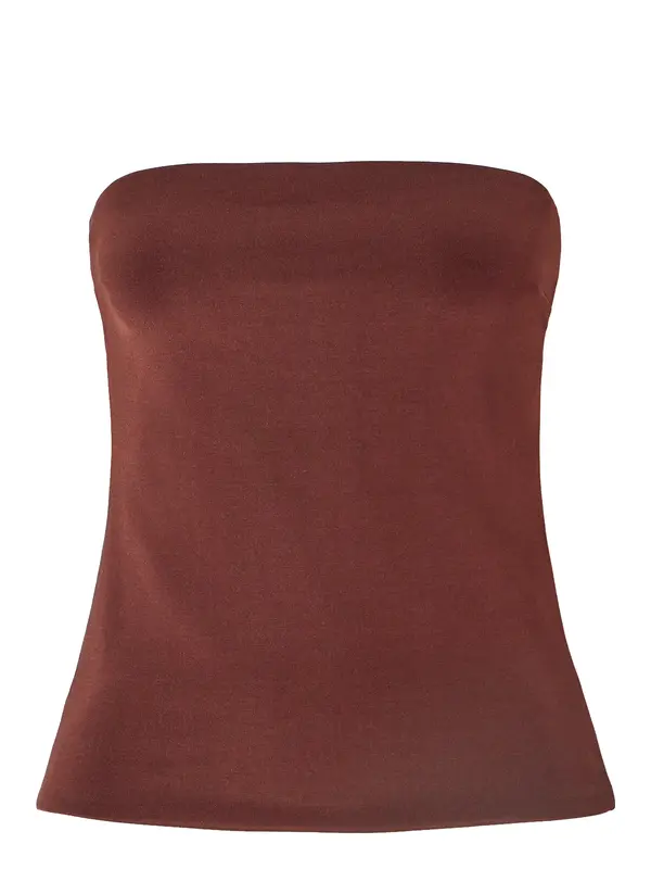 ESSE STUDIOS Illi Strapless Ponte Top - Burgundy