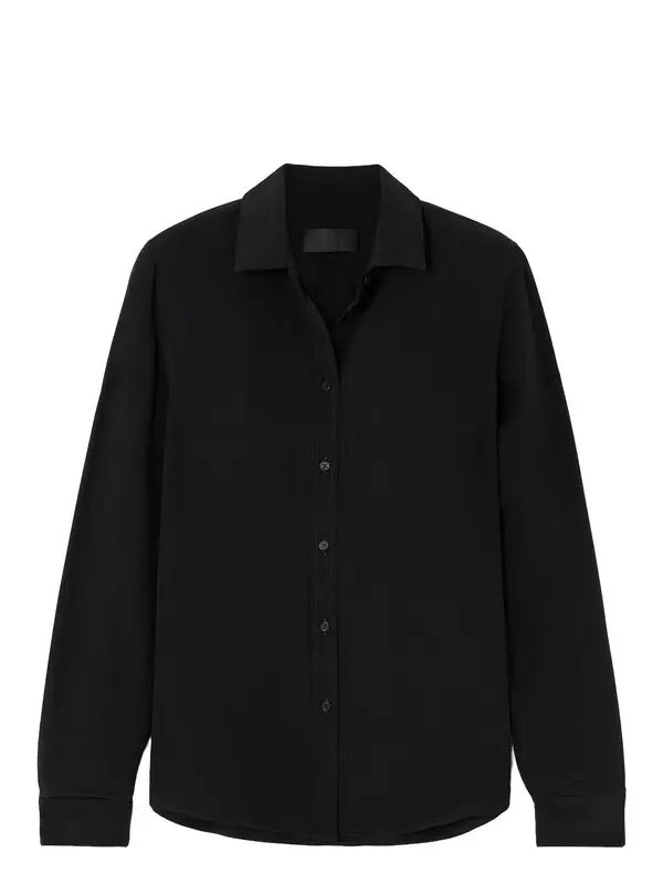 NILI LOTAN Gaia Silk Crepe De Chine Shirt - Black