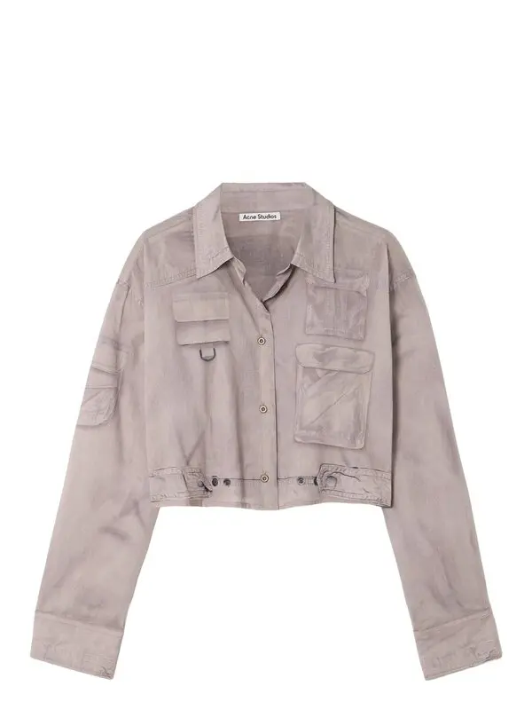 Acne Studios Printed Cropped Shirt - Brown