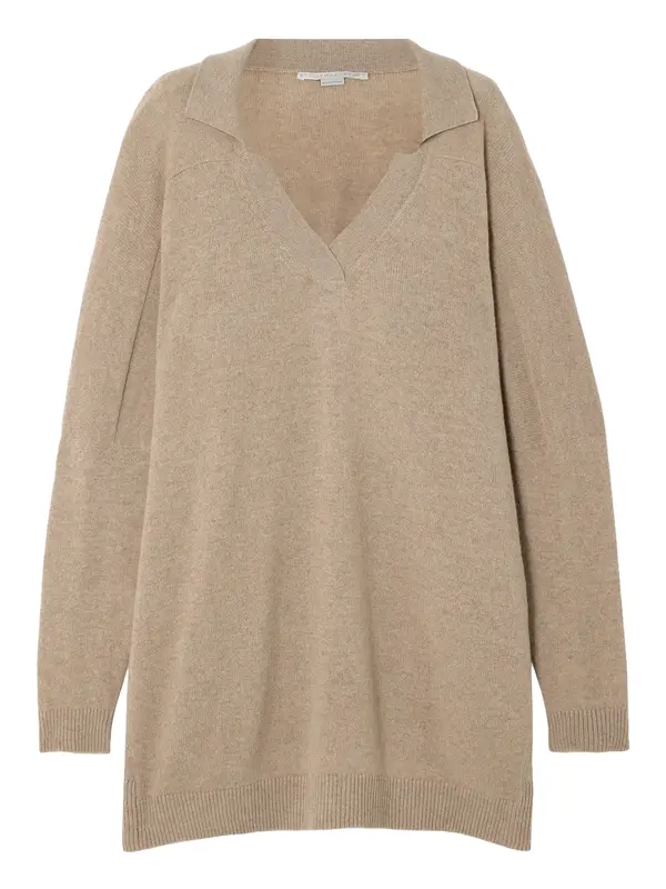 Stella McCartney Oversized Cashmere And Wool-blend Sweater - Neutrals
