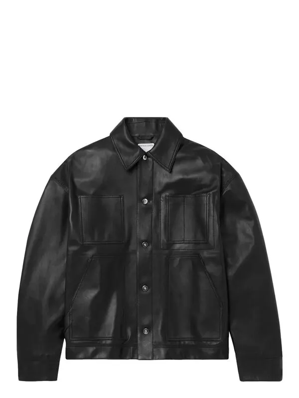 Bottega Veneta Paneled Leather Jacket - Black