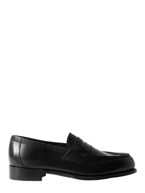 George Cleverley Cannes Leather Penny Loafers - Black