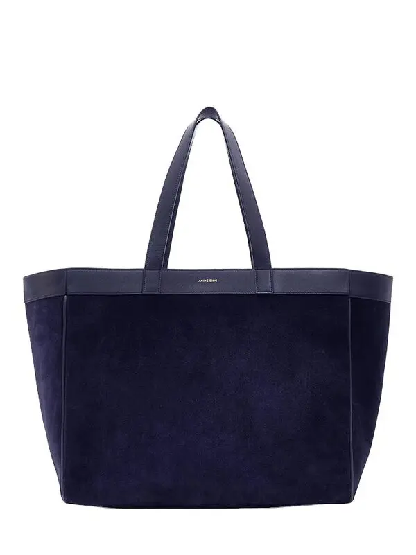 ANINE BING Medium Rio Tote - Navy Suede