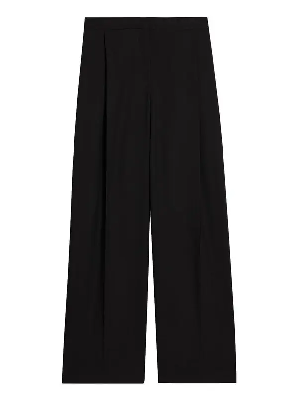 Oscar De La Renta Wool And Mohair-blend Wide-leg Pants - Black