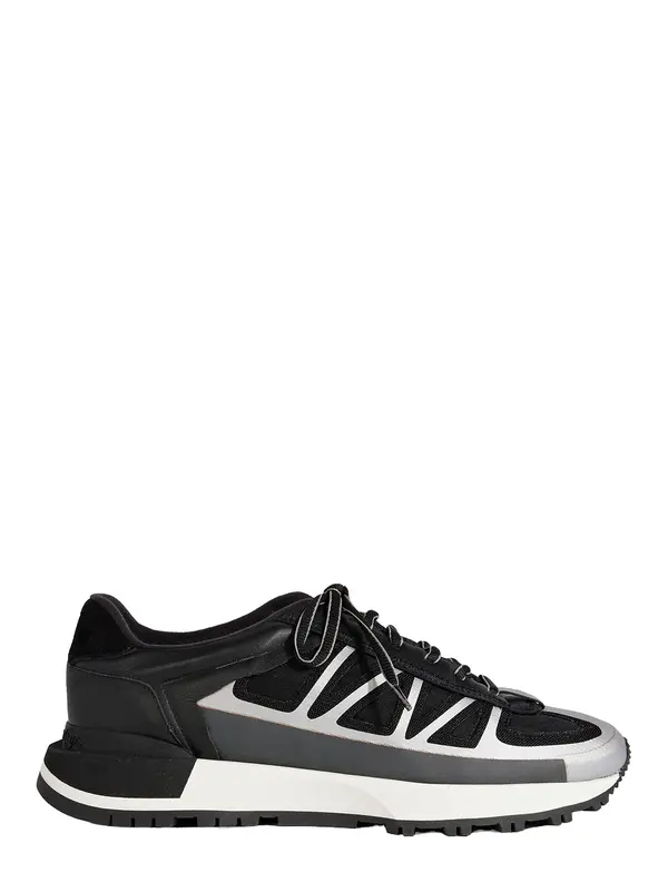 MAISON MARGIELA Suede, Mesh, And Leather Sneakers - Black