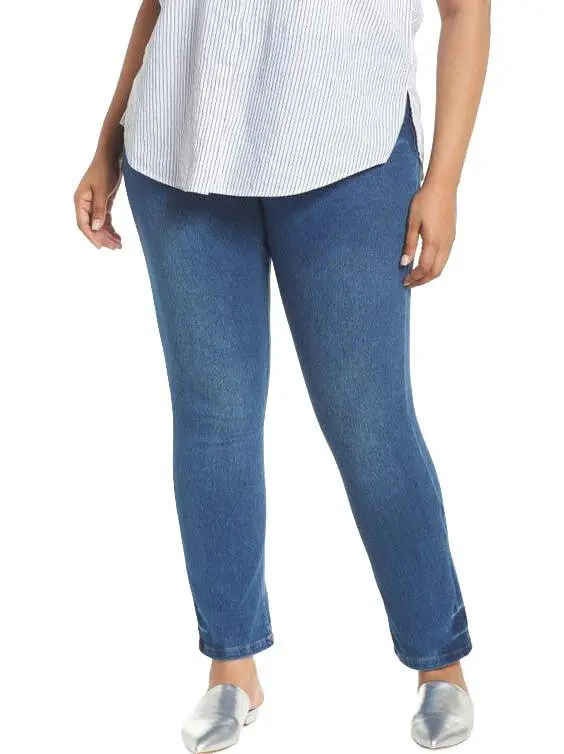 Lyssé Essentials High Rise Boyfriend Denim Leggings - Mid Wash