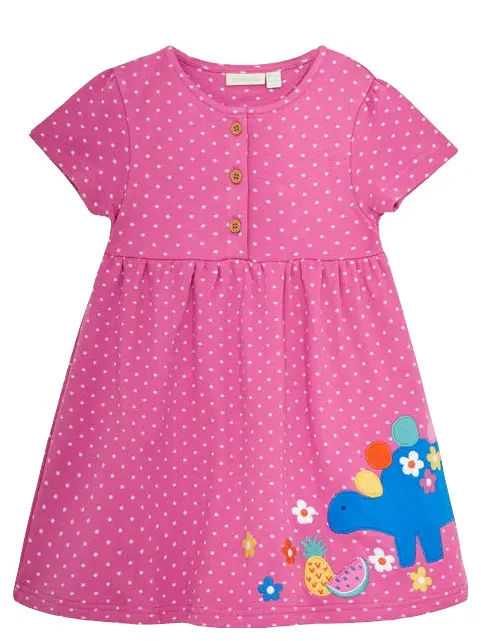 JOJO MAMAN BEBE Appliqué Spot Dress - Fuchsia