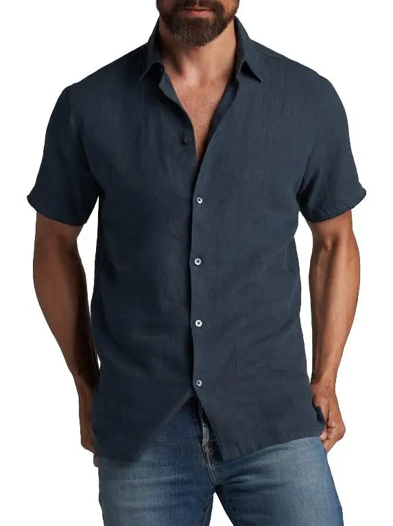 ROAN Lyons Linen Button-up Shirt - Seaport