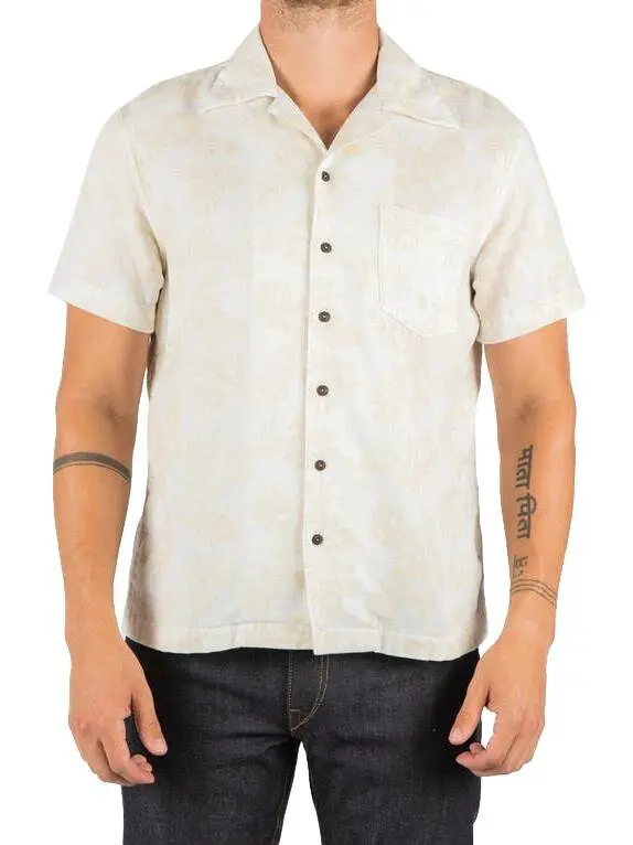 HIROSHI KATO The Wrench Double Layer Notched Collar Camp Shirt - Beige Aloha