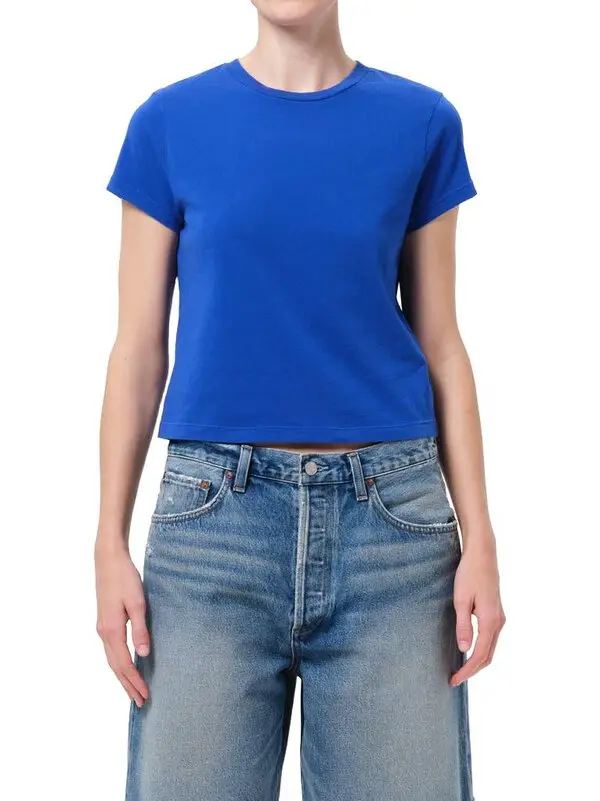 AGOLDE Adine Shrunken Supima® Cotton T-shirt - Cobalt Bright Blue