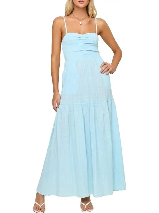 L*Space Mallorca Smocked Maxi Dress - Ibiza Blue