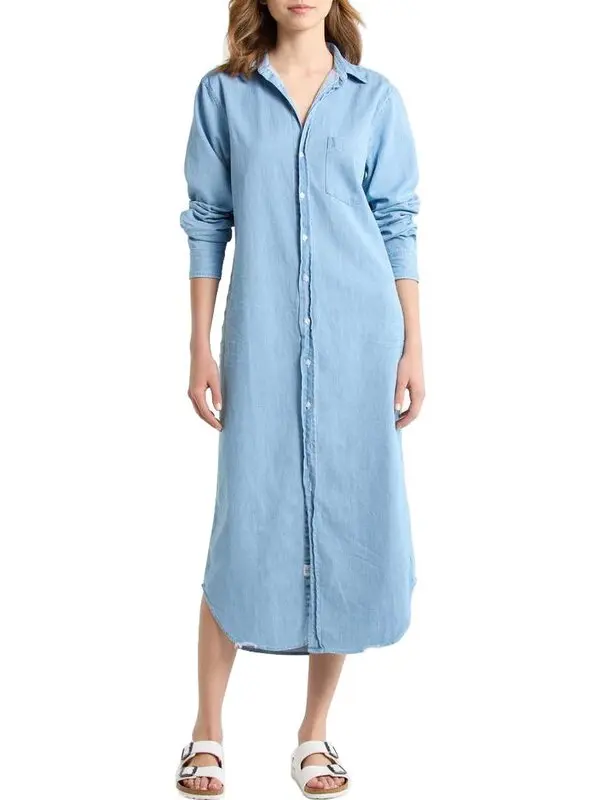 Frank & Eileen Rory Long Sleeve Denim Maxi Shirtdress - Classic Blue