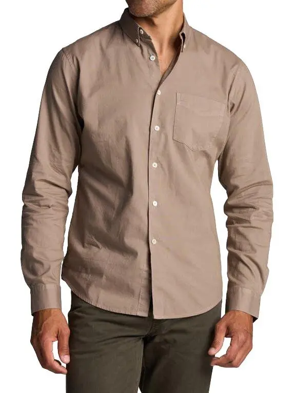 ROAN Henrick Cotton Oxford Button-down Shirt - Fanshell Grey