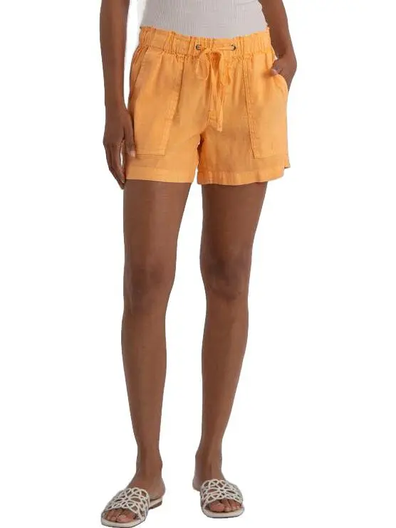 Kut From The Kloth Katana Drawstring Linen Blend Shorts - Citrus Wash