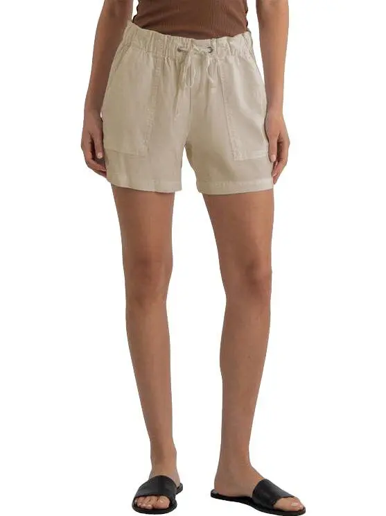 Kut From The Kloth Katana Drawstring Linen Blend Shorts - Sand