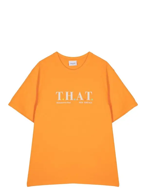 THISISNEVERTHAT Logo Print Cotton Shirt - Orange